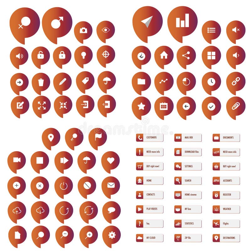 Light Orange User Location Interface for Business Stock Illustration ...