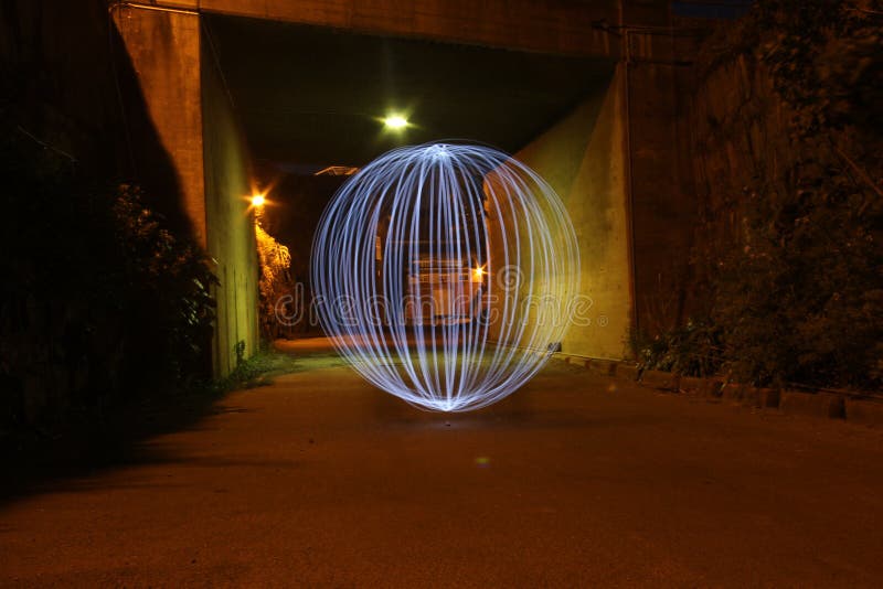 Light orb at night stock image. Image of sunset, town - 64659205