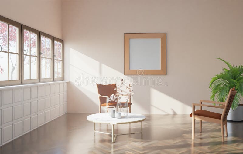 The Light from the Outside Hit the Frame on Wall of the Room and the ...