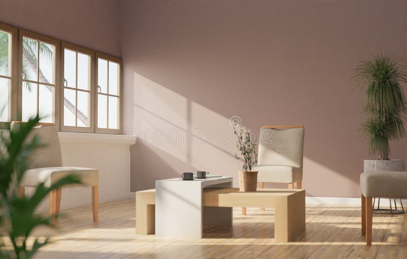 The Light from the Outside Hit the Wall of the Room and the Chairs and ...