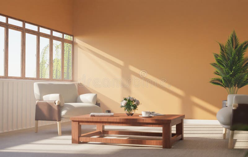 The Light from the Outside Hit the Wall of the Room and the Chairs and ...