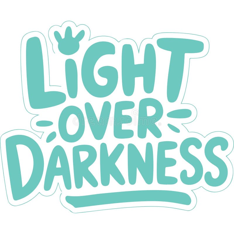 Light Over Darkness Bold Sticker Stock Illustration - Illustration of ...