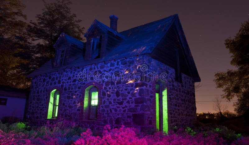 Light Painted Old House stock image. Image of flash, nighttime - 26203263