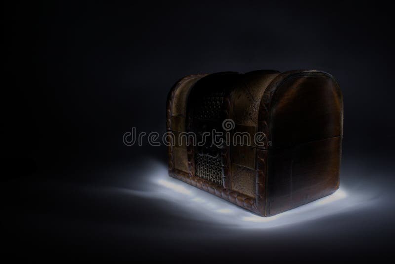 Light Painted Wooden Chest on Black Background Stock Image - Image of ...
