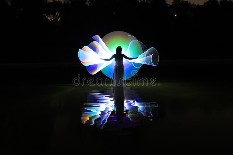 Light Painting with Color and Tube Lighting Stock Photo - Image of ...