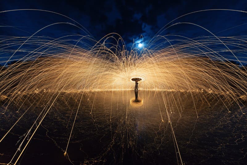 Light Painting / Light Drawing with Fire Stock Photo - Image of fantasy ...