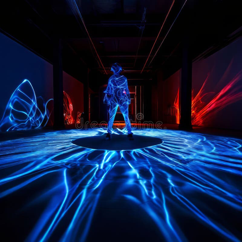 Light Painting Installation Stock Illustration - Illustration of ...