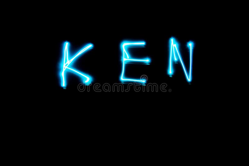 Light painting KEN name stock photo. Image of name, painting - 49149992
