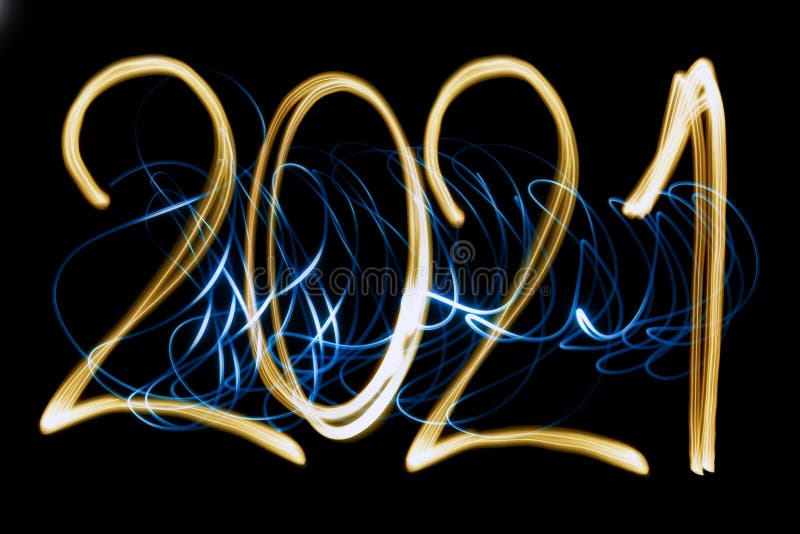 Light Painting New Year 2021 Stock Image - Image of 2021, christmas ...