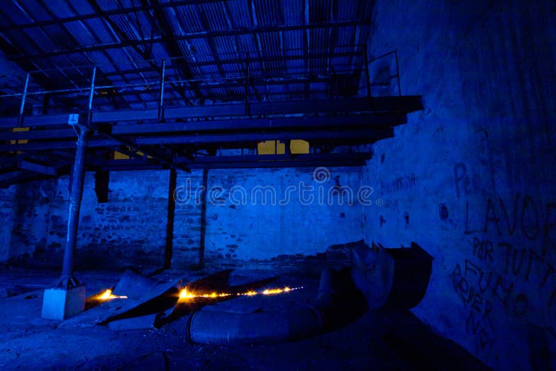 Light painting old factory stock image. Image of heat - 90492235