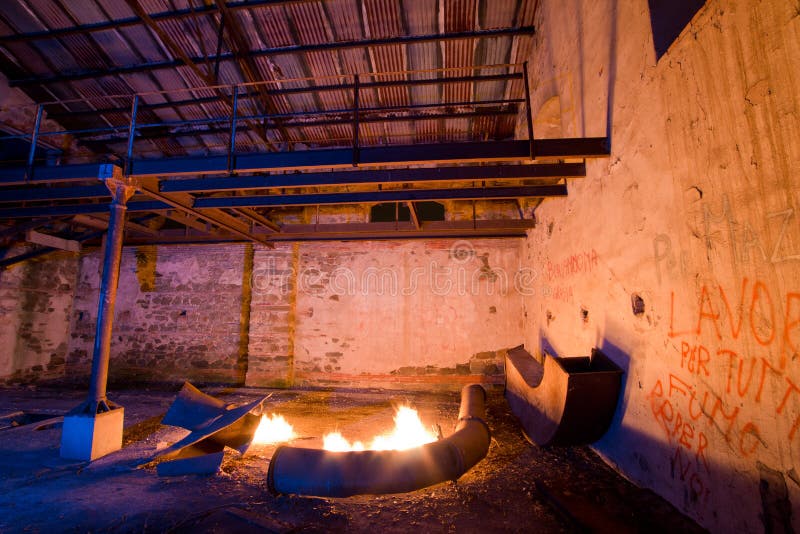 Light painting old factory stock image. Image of green - 90492151