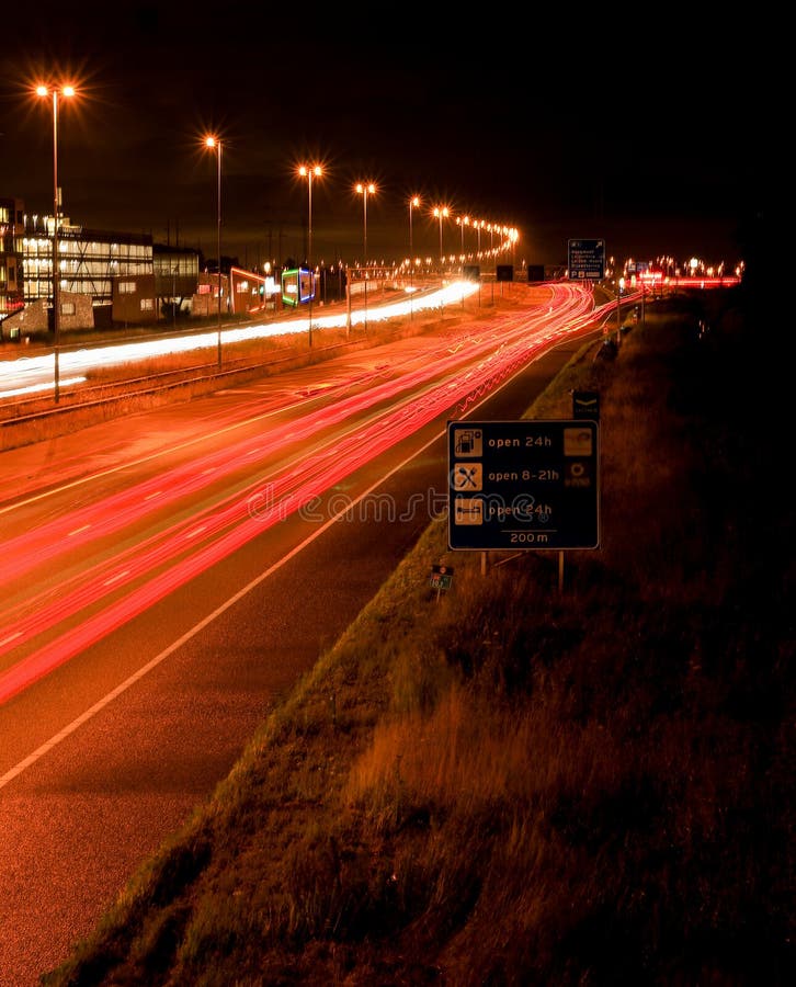 Light Painting Using the Highway Stock Image - Image of automobile ...