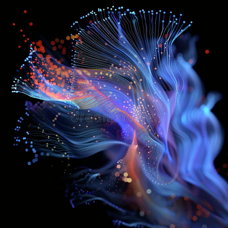 Light and Particles Bursting into a Flower Shape, a Creative and ...