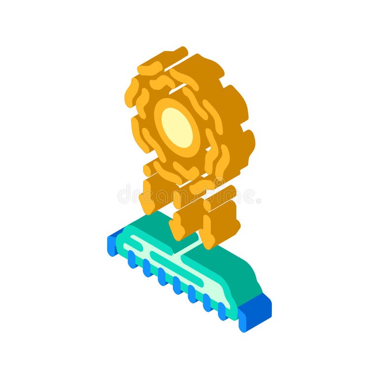 Light Particles Interacting Chip Isometric Icon Vector Illustration ...