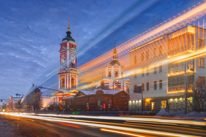 Light Path on the Background of the Church Stock Image - Image of ...