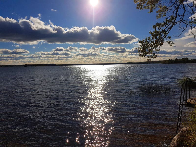 Light Path from the Sun on the Water Stock Image - Image of beach ...