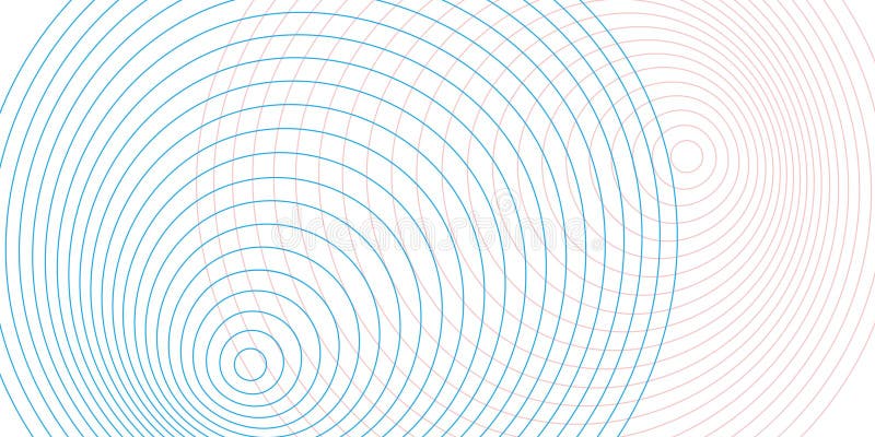 Light Pattern of Concentric Spirals, Gradually Expanding. Blue and Brown Curving Circular Lines ...