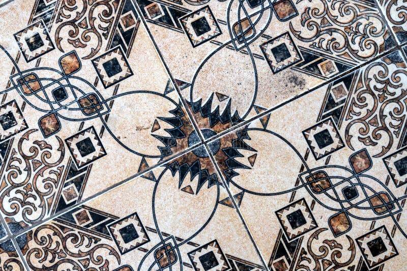 Light Patterned Floor Tile. Traditional Tiles Azulejos Stock ...