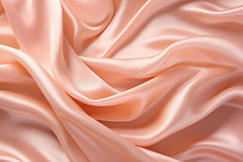 A Light Peach Fabric Flows in Wavy Textures, Perfect for Elegant ...