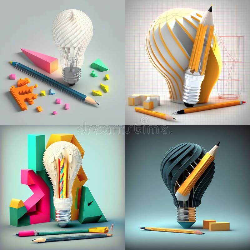 Light with Pencil and Ruler Stock Illustration - Illustration of ...