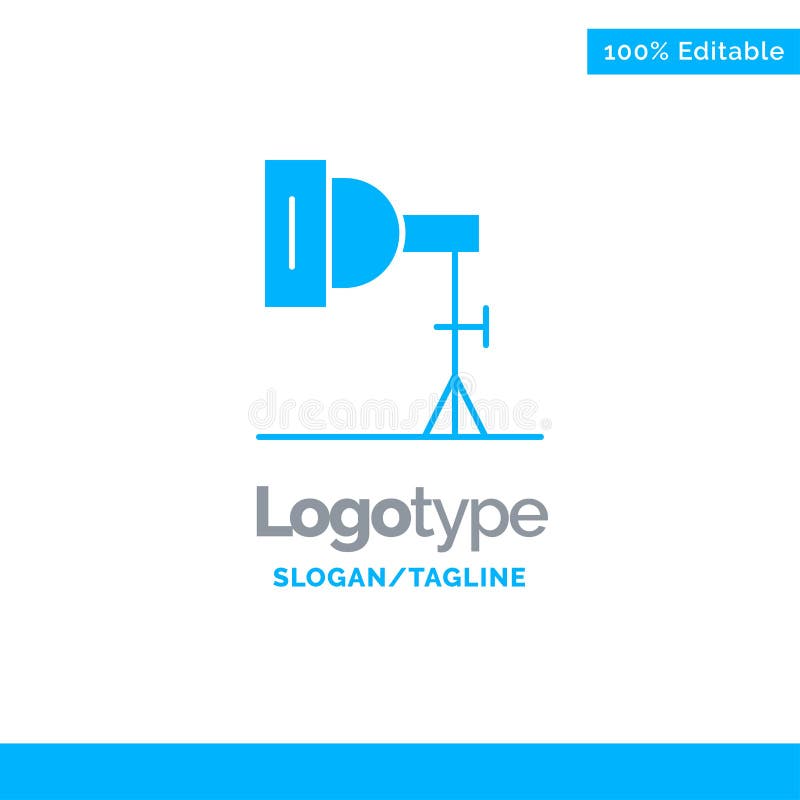 Light, Photo, Photography, Studio Blue Solid Logo Template. Place for ...
