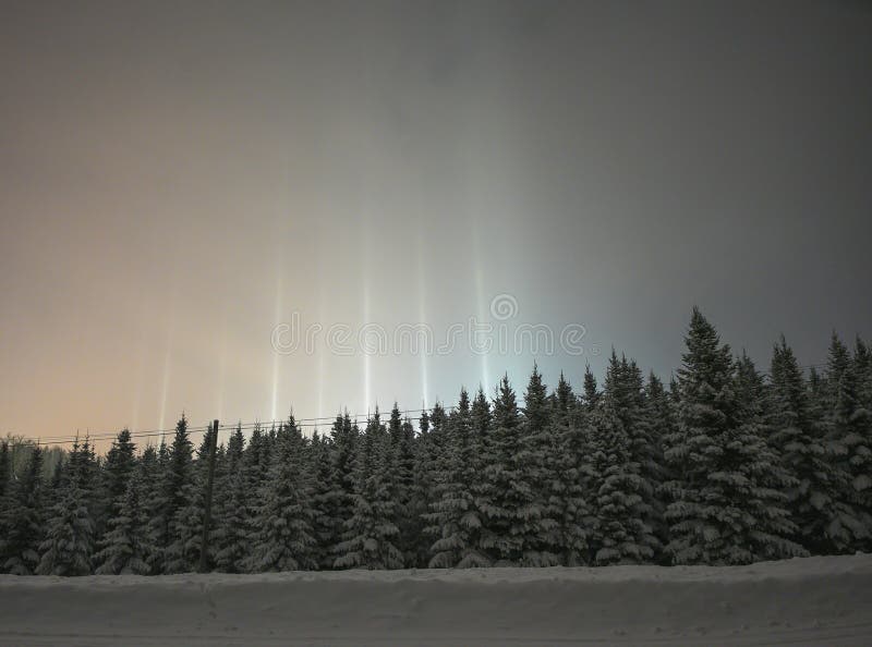A Light Pillar is an Atmospheric Phenomenon. Stock Photo - Image of ...
