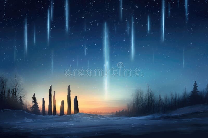 Starry Nightscape Stock Illustrations – 307 Starry Nightscape Stock ...