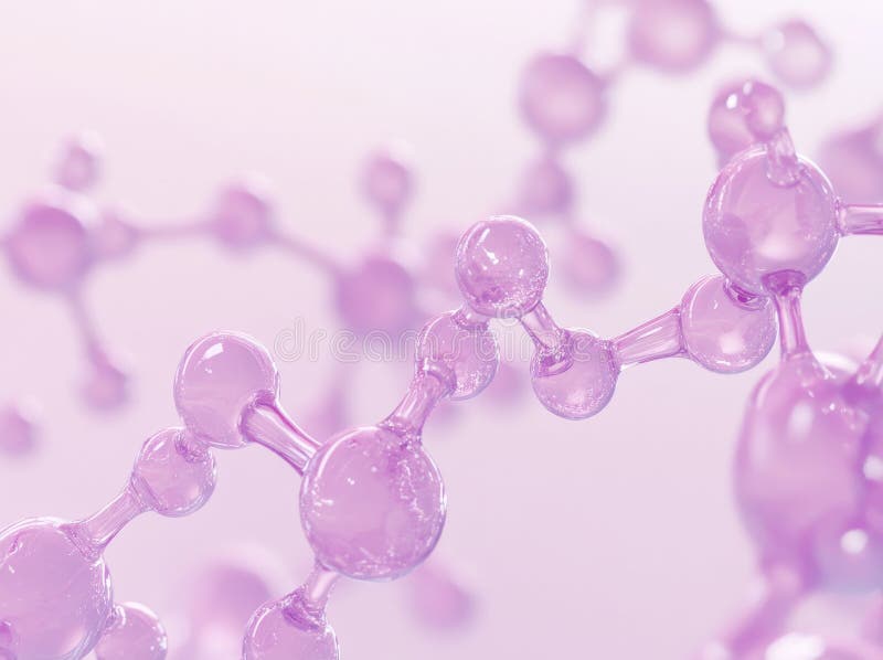 On a Light Pink Background, a 3D Render Depicts Collagen Cells with DNA ...