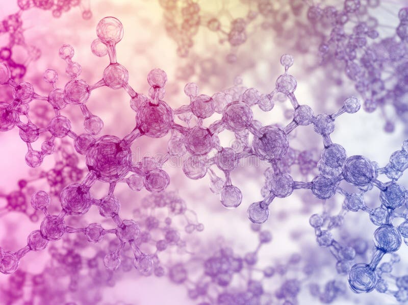 A Light Pink Background Showcases a 3D Illustration of Collagen Cells ...