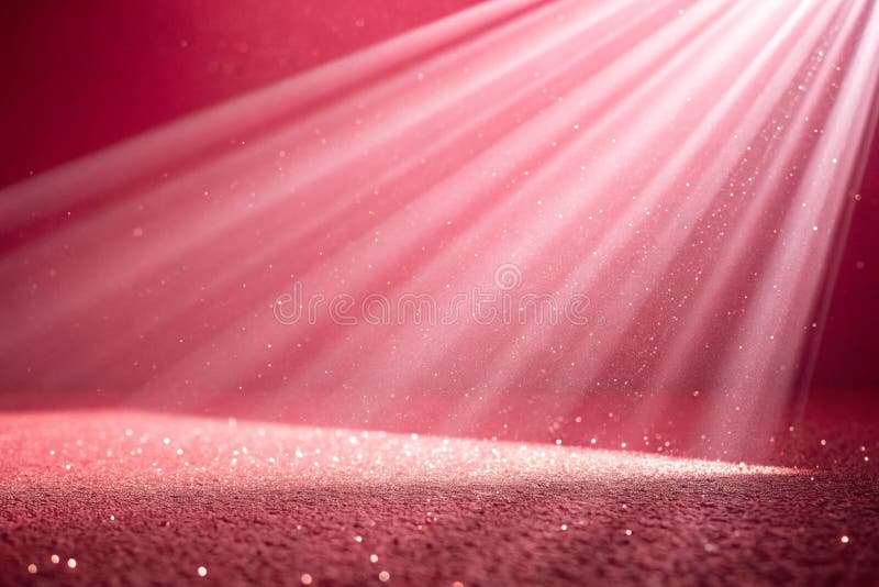 Light Pink Beams of Light on Gradient Red Background Stock Illustration ...