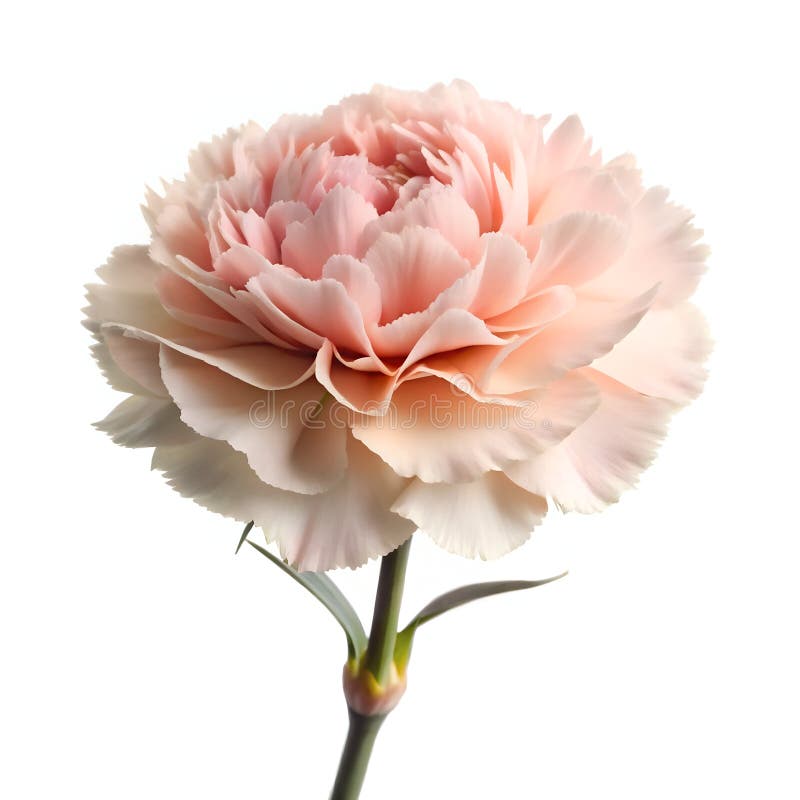 Light Pink Carnation on White Background Stock Illustration ...