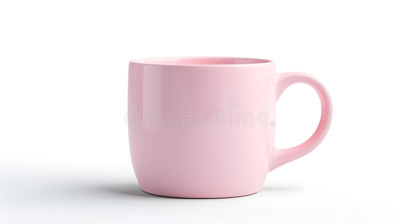 Light Pink Ceramic Mug on a White Background. Mockup Template with Copy ...