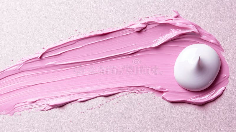 Smooth Application of Light Pink Cream on a Soft Surface during ...