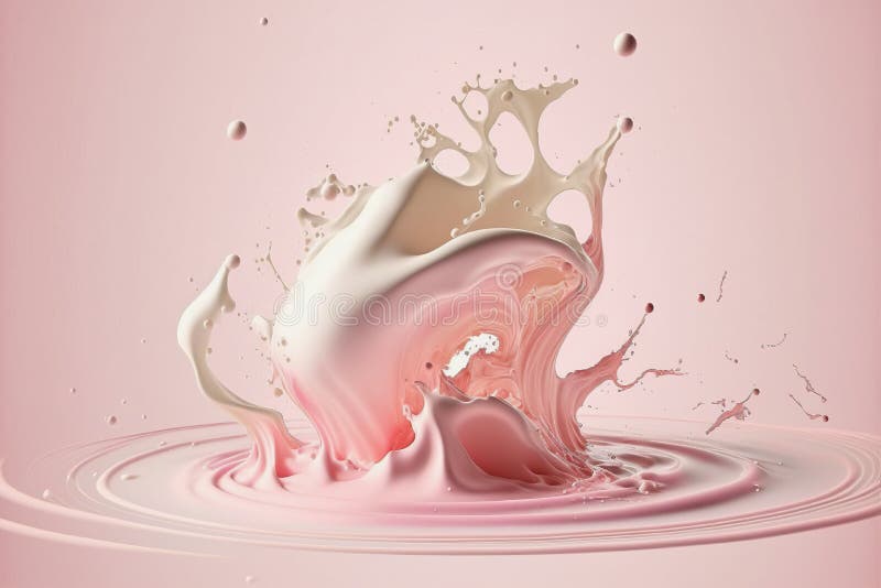 Light Pink and Cream Colored Paint Splash Illustration, Generated by ...