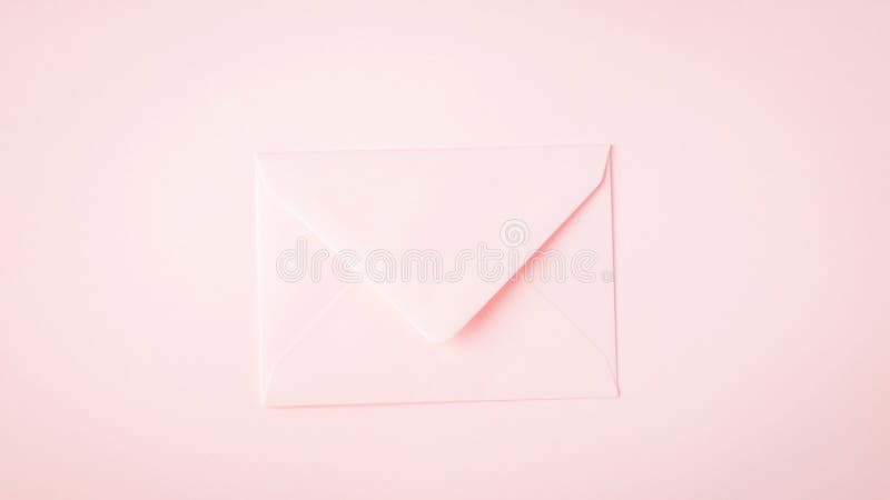 Light Pink Envelope on Pink Panorama Background Stock Image - Image of ...