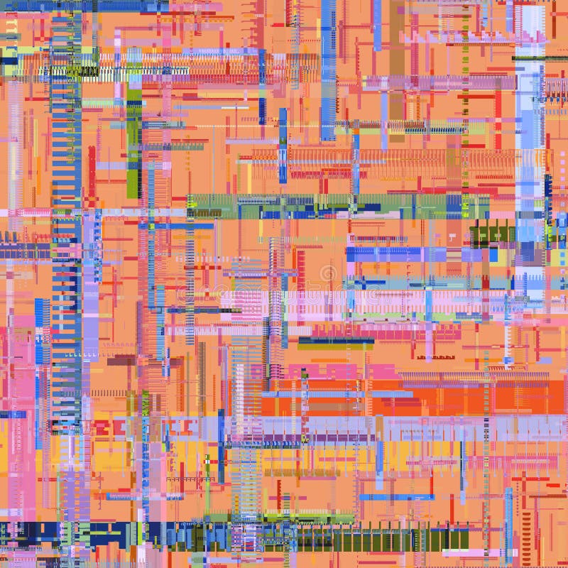 Pink Glitch Art Backdrop. Distorted Geometric Surface. Abstract Grunge ...