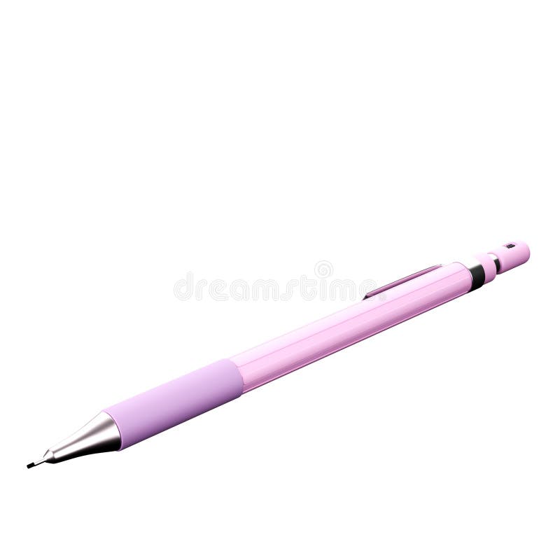 Light Pink Handle Mechanical Pencil 3D. Stock Illustration ...