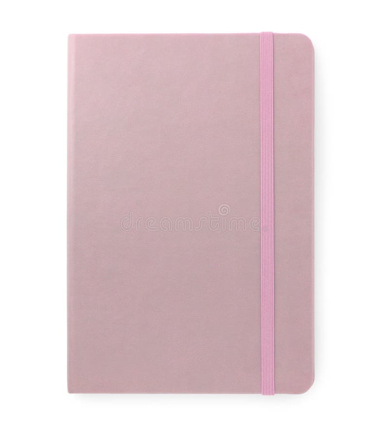 Light Pink Notebook Isolated on White, Top View Stock Photo - Image of ...