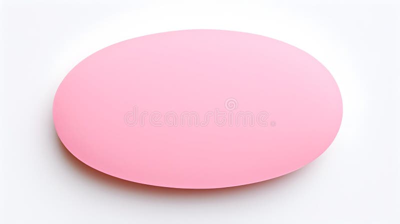 Light Pink Oval Paper Note on a White Background. Brainstorming ...