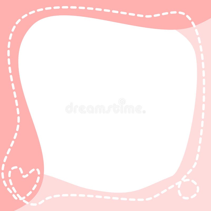 Light Pink Pastel and White Dash Dot Heart Line Template Banner Stock ...