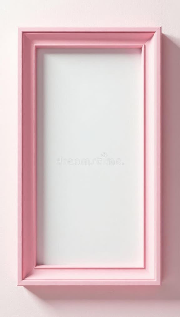 Light Pink Picture Frame, Clean Lines, White Background , Shape, Light ...