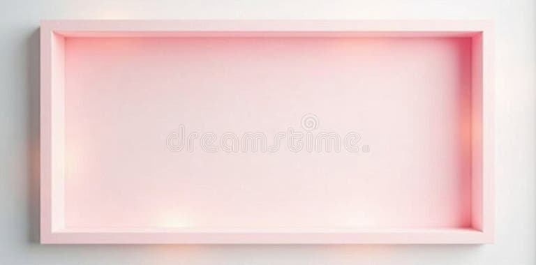 Light Pink Rectangular Frame, Sleek Design, White Background , Graphic ...