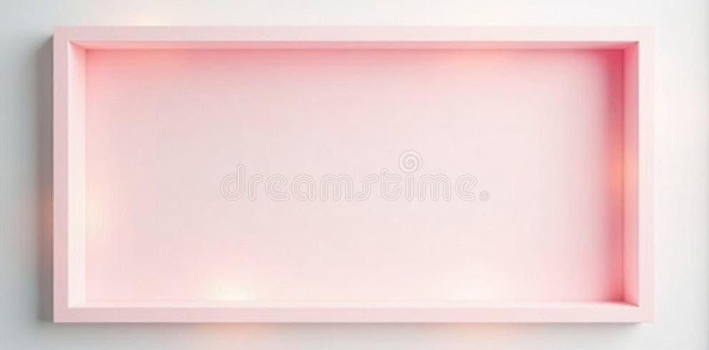 Light Pink Rectangular Frame, Sleek Design, White Background , Graphic ...
