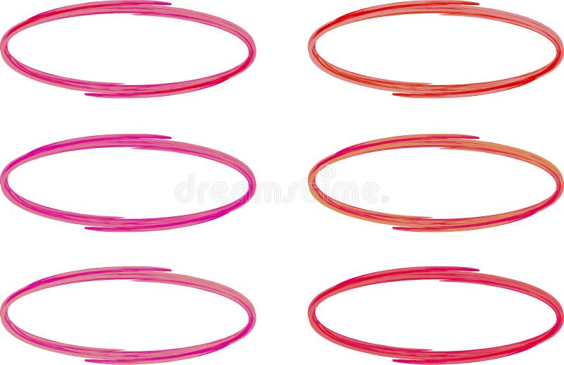 Light Pink Red Colorful Artwork Ellipses Set Vector Stock Vector ...