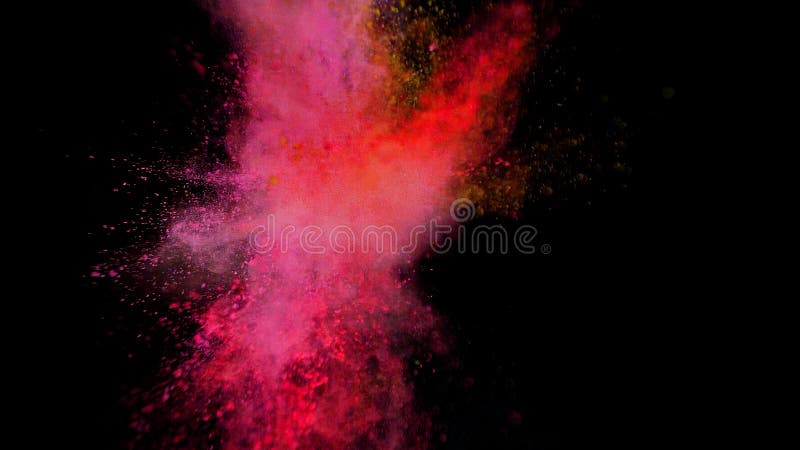 Light Pink and Red Colorful Powder Explosion Colored Cloud Dust Explode ...