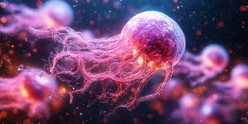 Reproduction Cells in Light Pink Under Microscope in Natural ...