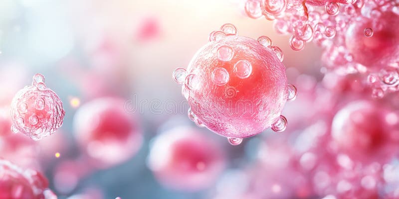 Microscopic View of Sperm Reproduction Cells in Natural Environment on ...