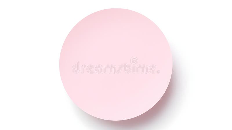 Light Pink Round Paper Note on a White Background. Brainstorming ...