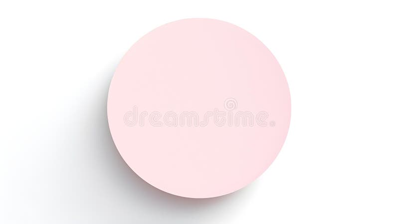 Light Pink Round Paper Note on a White Background. Brainstorming ...