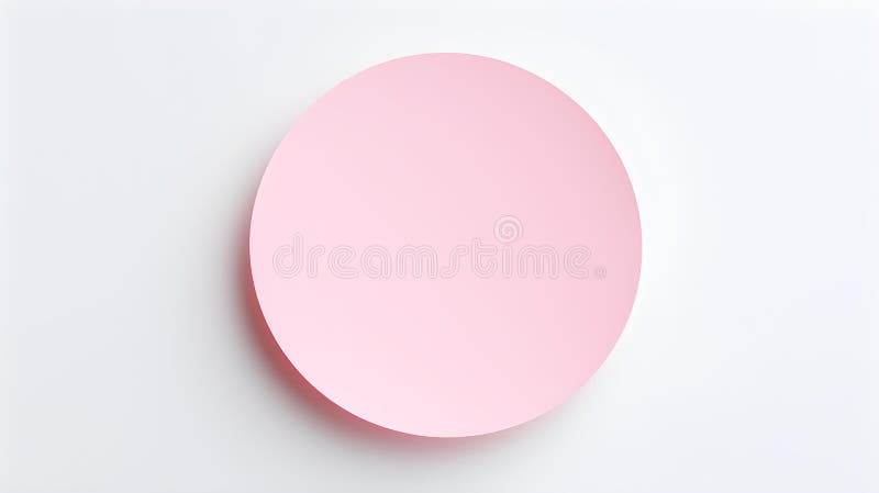 Light Pink Round Paper Note on a White Background. Brainstorming ...
